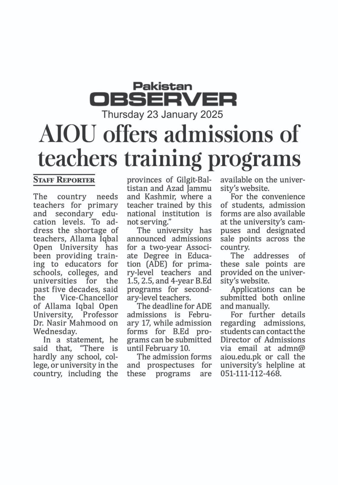 PressReleas | Education For All